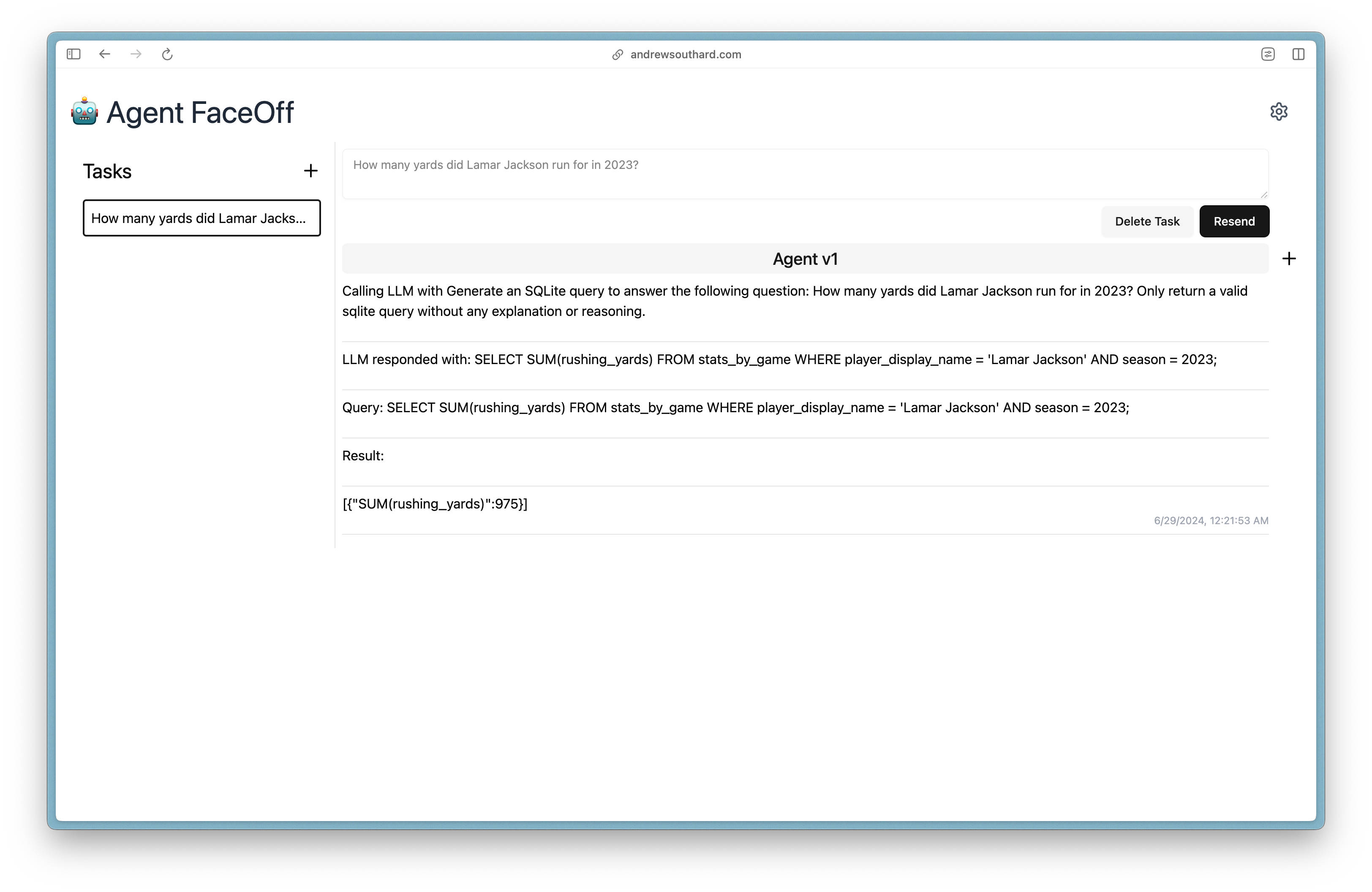 Agent Faceoff - A brief interlude - Andrew Southard